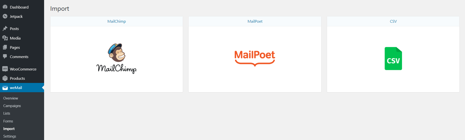 Import Subscriber List from CSV - weMail