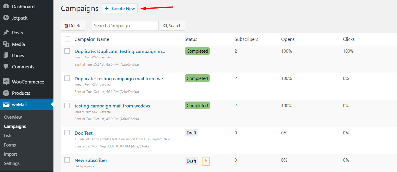Create Your First Campaign - weMail