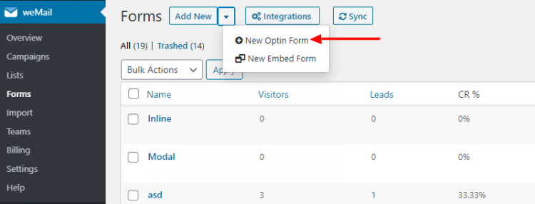 Auto Append Opt-in - weMail