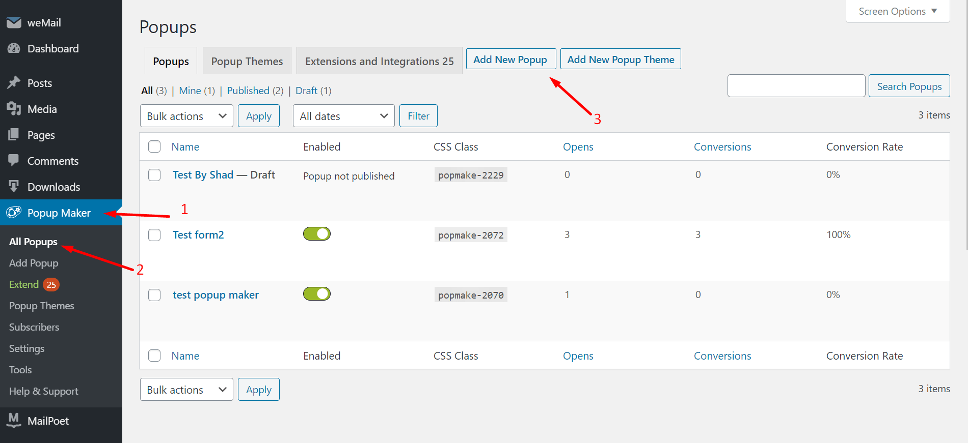 POPUP MAKER - weMail