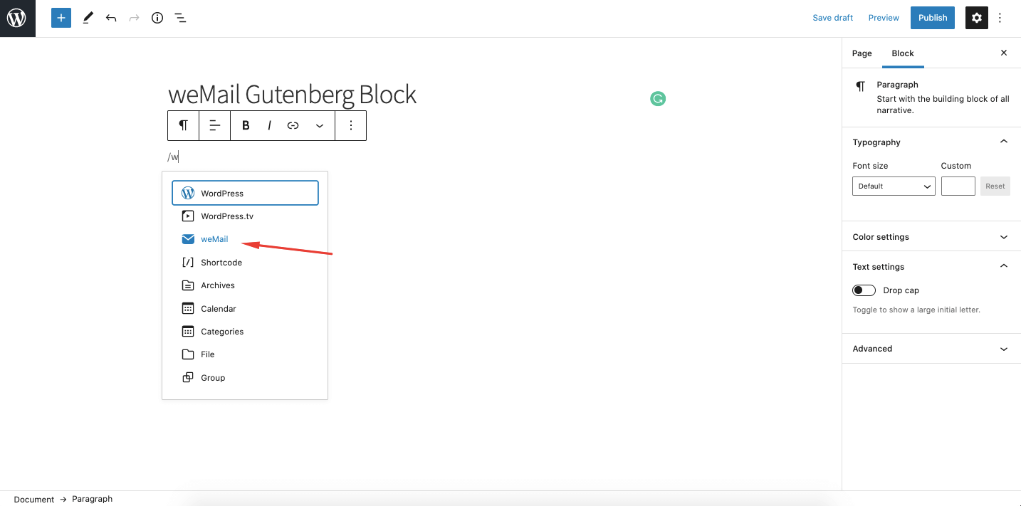 Gutenberg Compatiblity Wemail