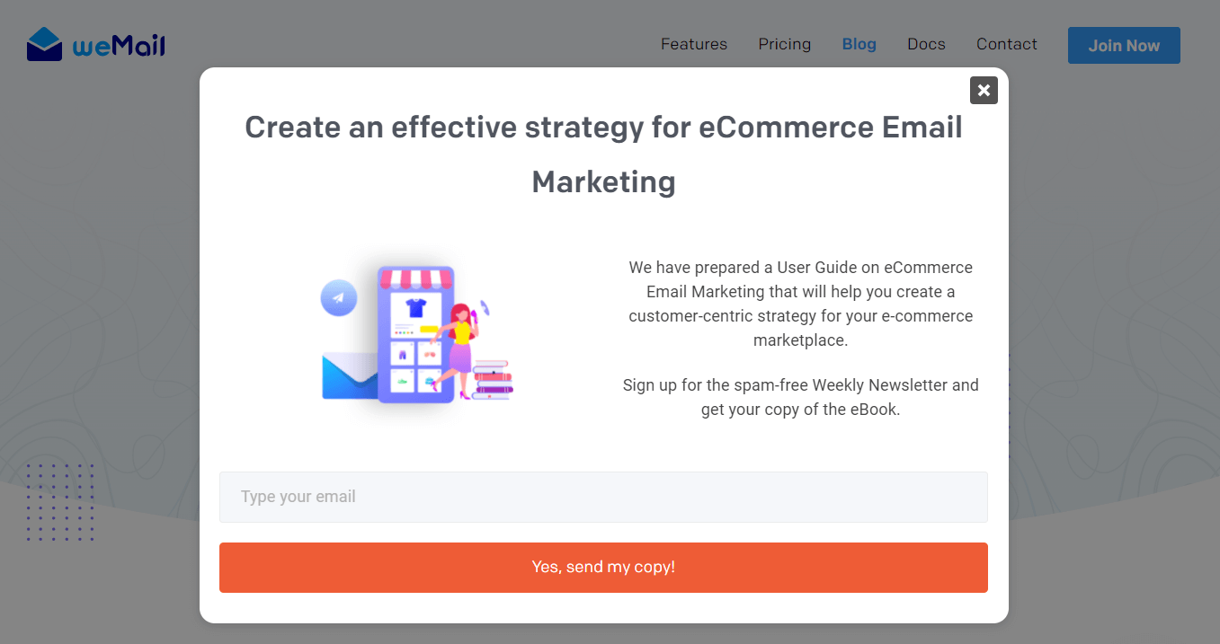 8 Effective Email Popup Examples for Your Website - weMail