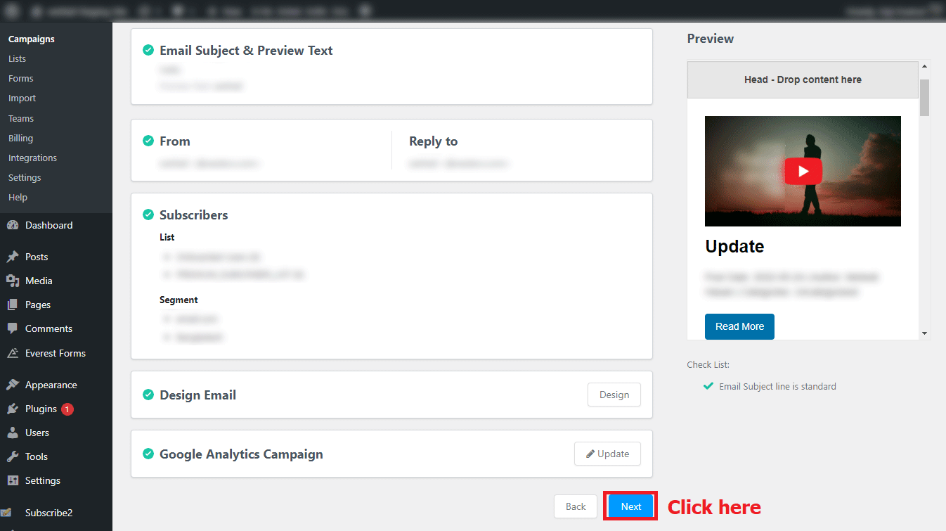 New Post Notification Campaign - weMail