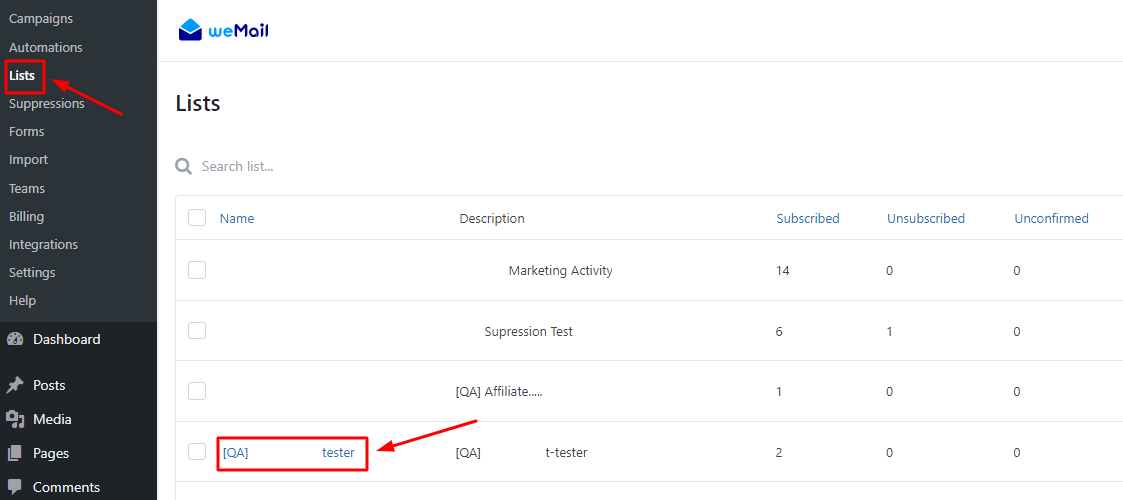 How to Export Subscriber List - weMail