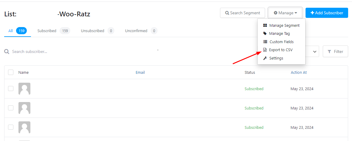 How to Export Subscriber List - weMail